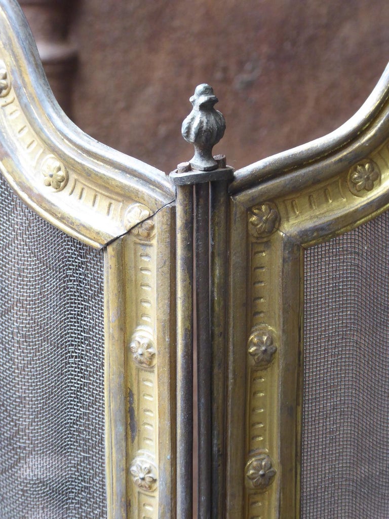 Beautiful French 'Allez Frères' Fireplace Screen or Fire Screen at 1stDibs