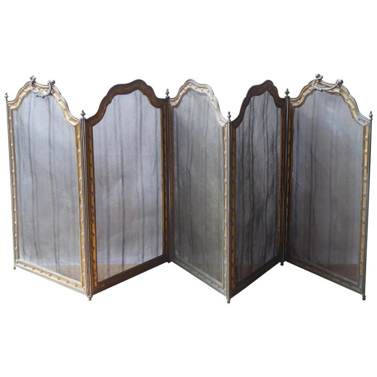 Beautiful French 'Allez Frères' Fireplace Screen or Fire Screen at 1stDibs