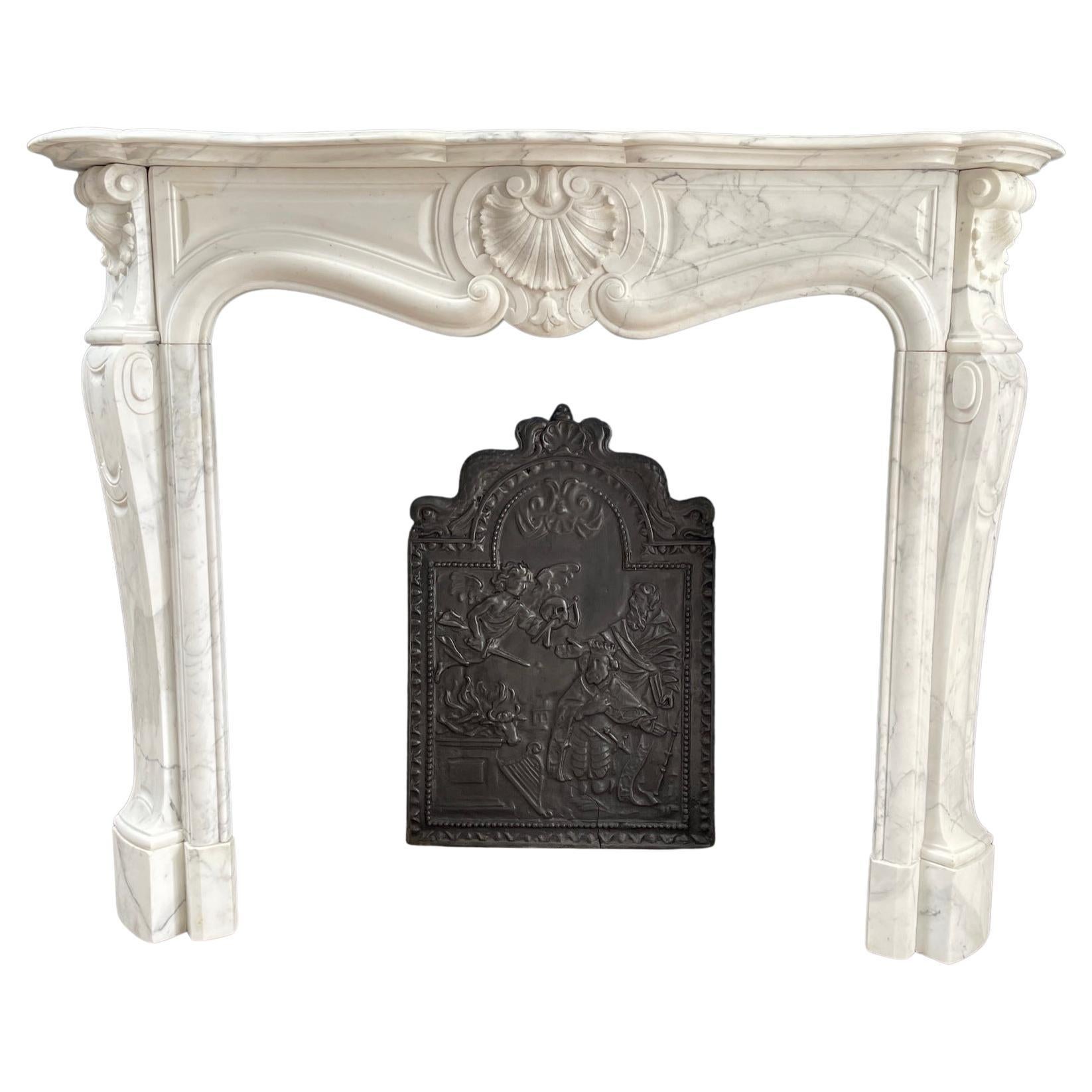 Beautiful French Antique Fireplace in Louis XV Style, Made of Carrara ...