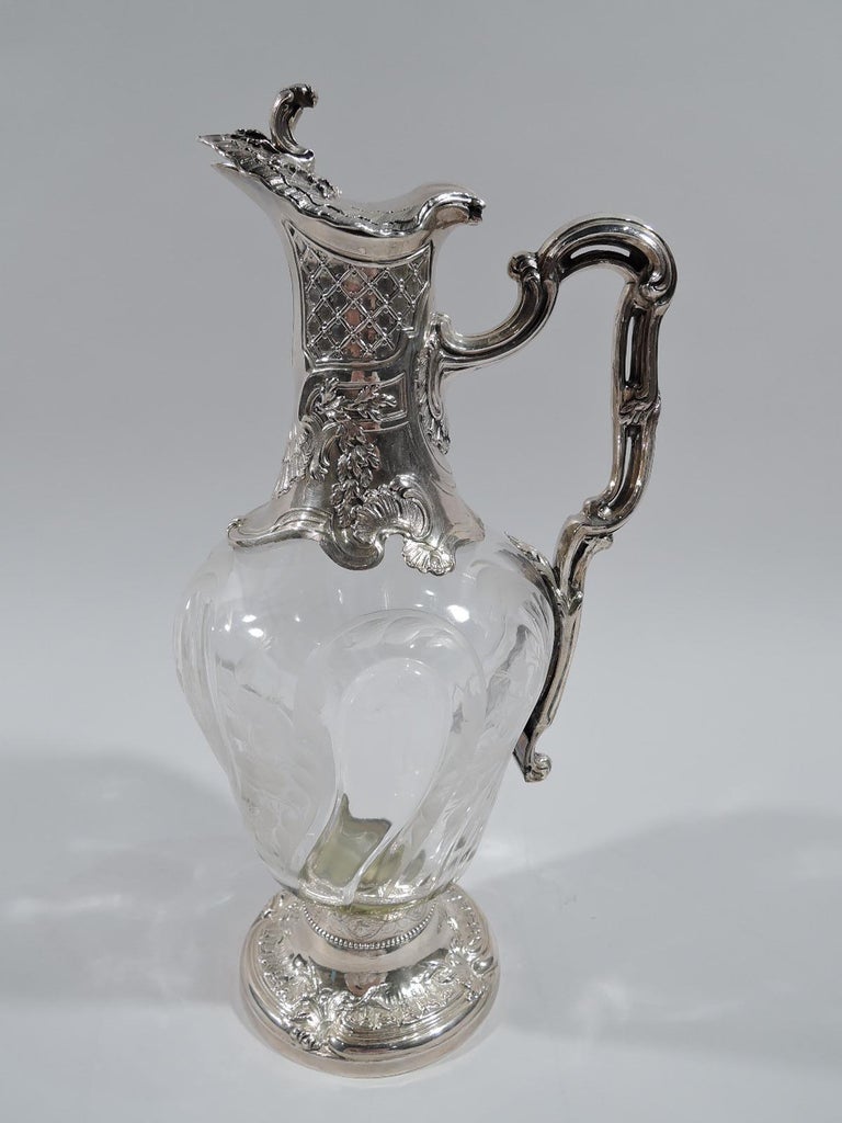 Beautiful French Belle Époque Rococo Silver and Crystal Decanter For ...