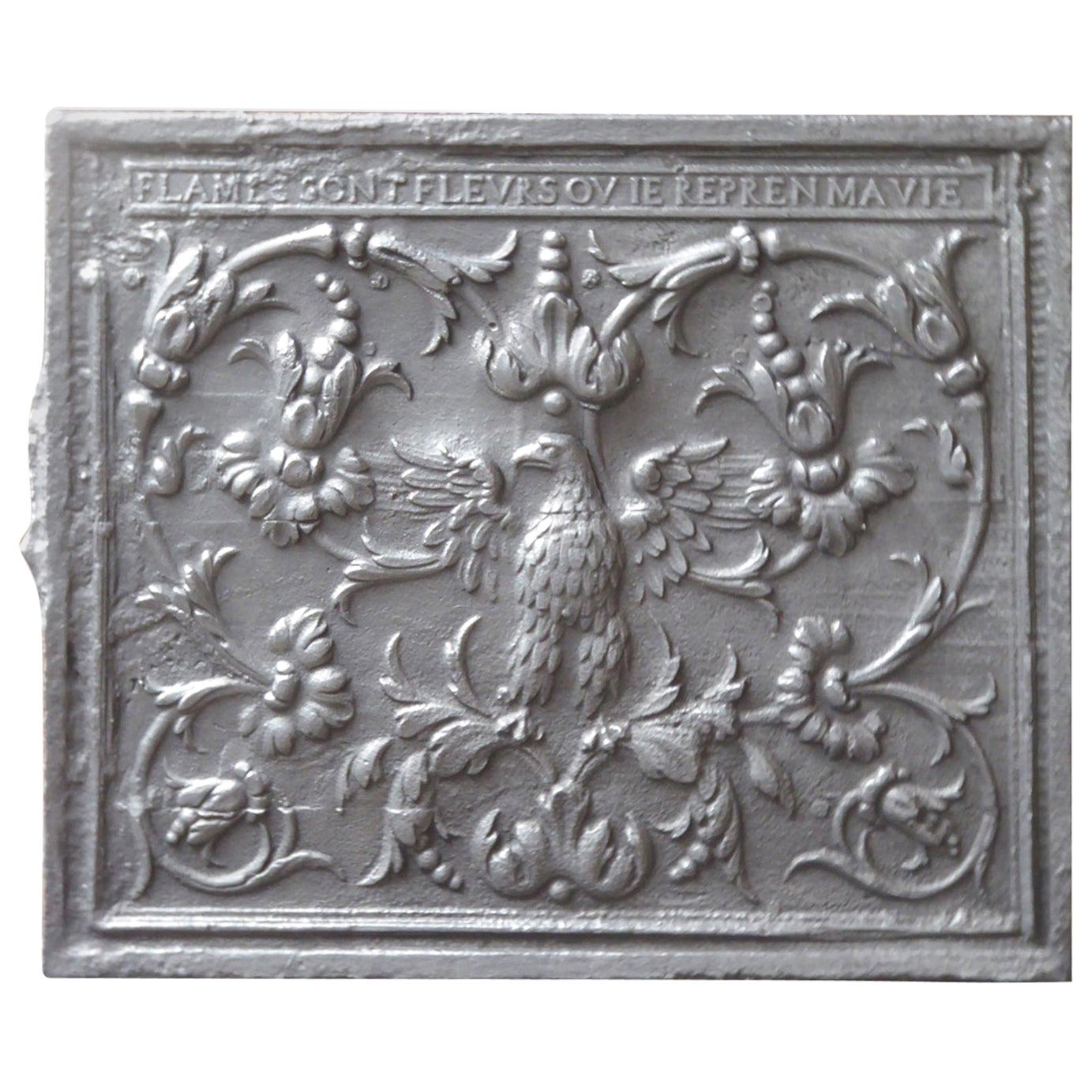 18th Century French Phoenix Fireback For Sale at 1stDibs