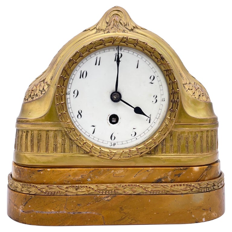 Beautiful French Mantel Clock, Gilded Bronze Brass from 1890 For Sale ...