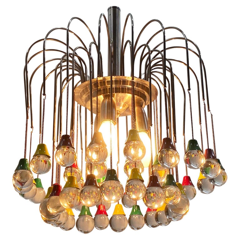 Beautiful French Teardrop Chandelier in Crystal, circa 1950 at 1stDibs