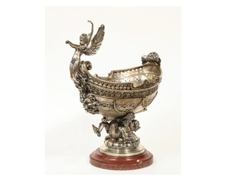 Beautiful French Three-Piece Silvered Bronze Table Garniture, 19th ...