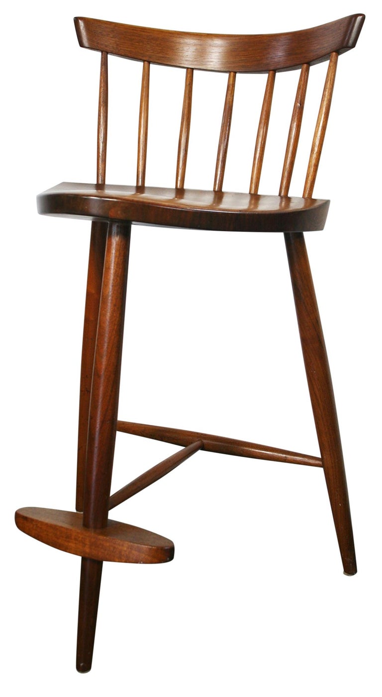 Beautiful George Nakashima Mira Stool Chair Solid walnut hand made ...
