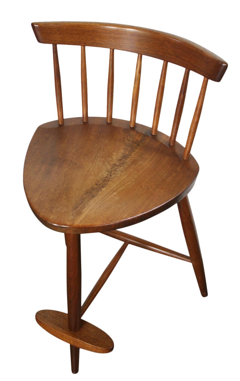 Beautiful George Nakashima Mira Stool Chair Solid walnut hand made ...