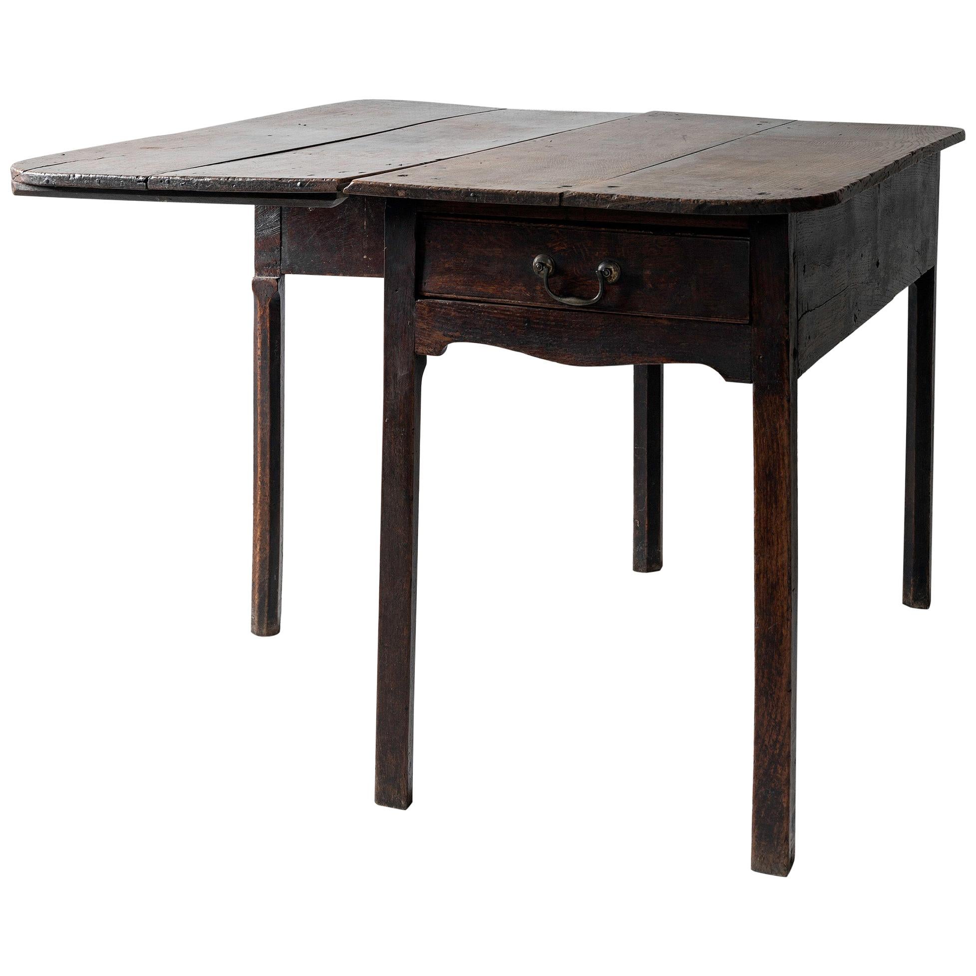 Charles II Provincial Round English Oak Drop-Leaf Table, circa 1680 at ...
