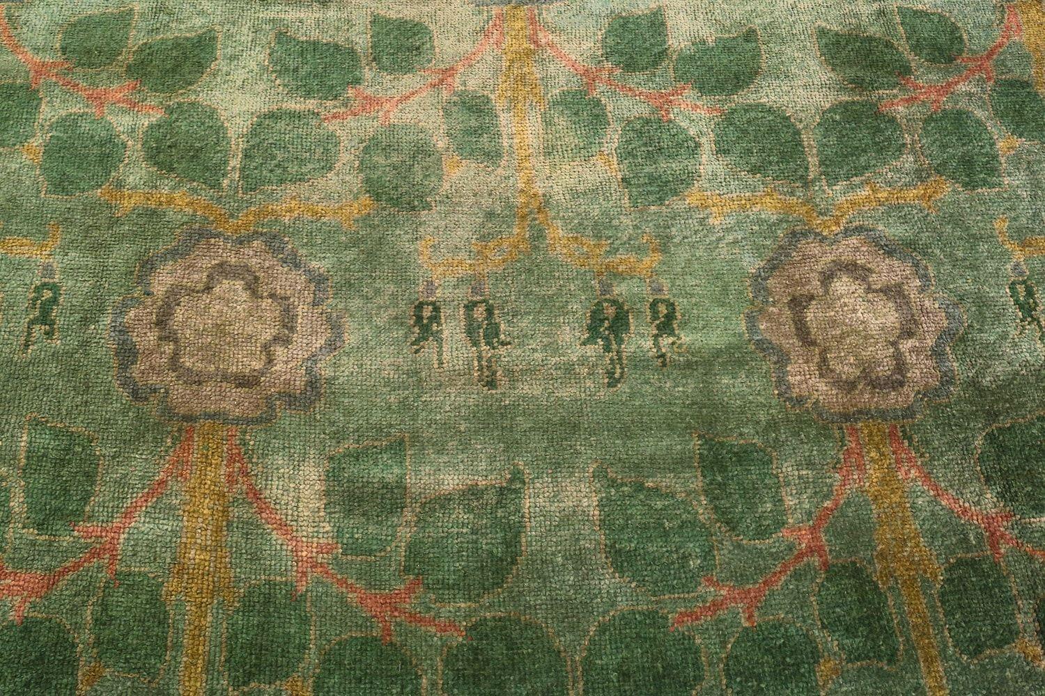 Beautiful Green Background Antique Arts and Crafts Donegal Irish Rug at ...