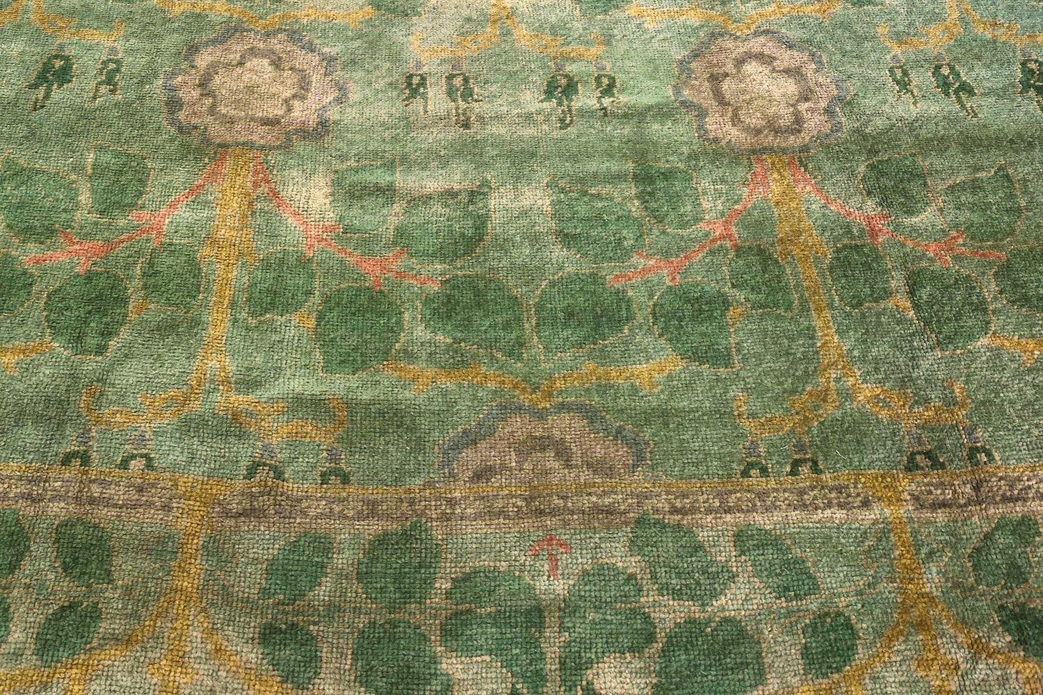 Beautiful Green Background Antique Arts and Crafts Donegal Irish Rug at ...