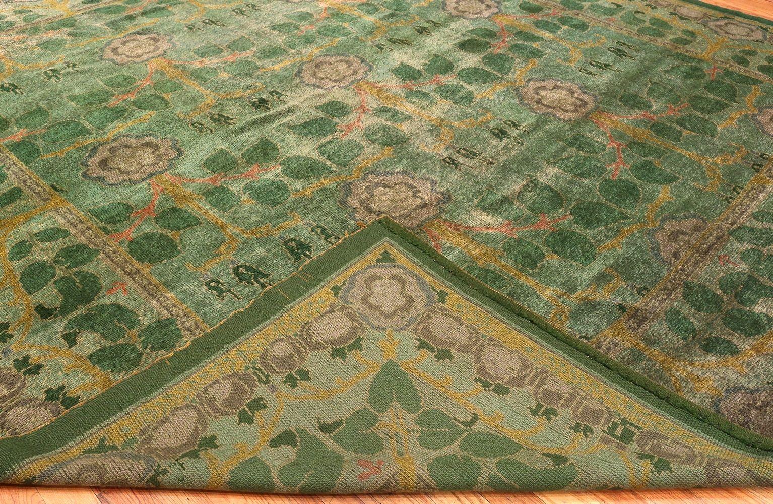 Beautiful Green Background Antique Arts and Crafts Donegal Irish Rug at ...