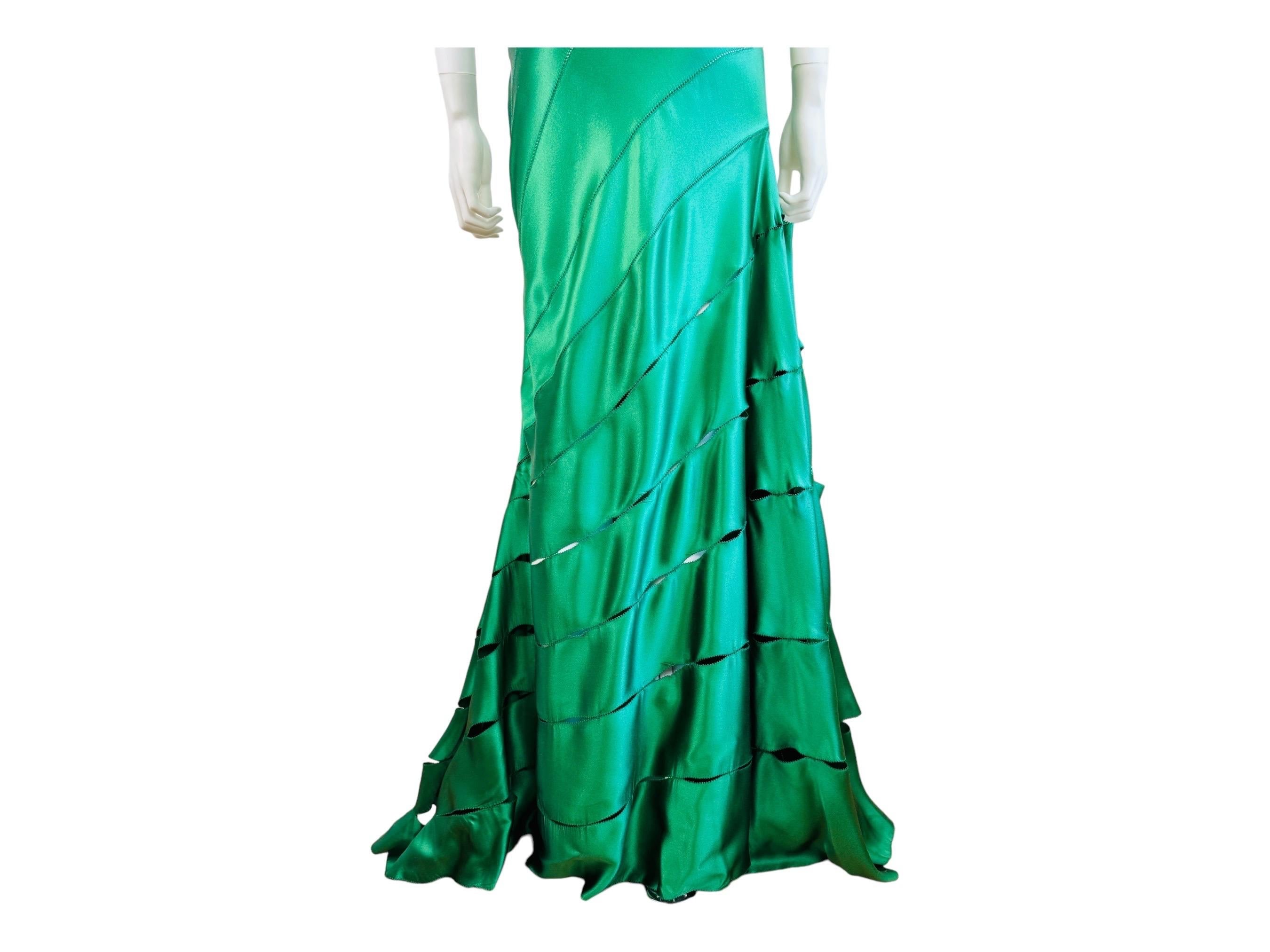 Beautiful Green Silk Vintage S/S 2004 Roberto Cavalli Maxi Slip Dress ...