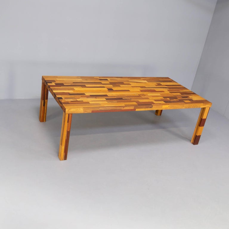 Beautiful Handmade ‘Scrap Wood’ Dining Table XXL For Sale at 1stDibs