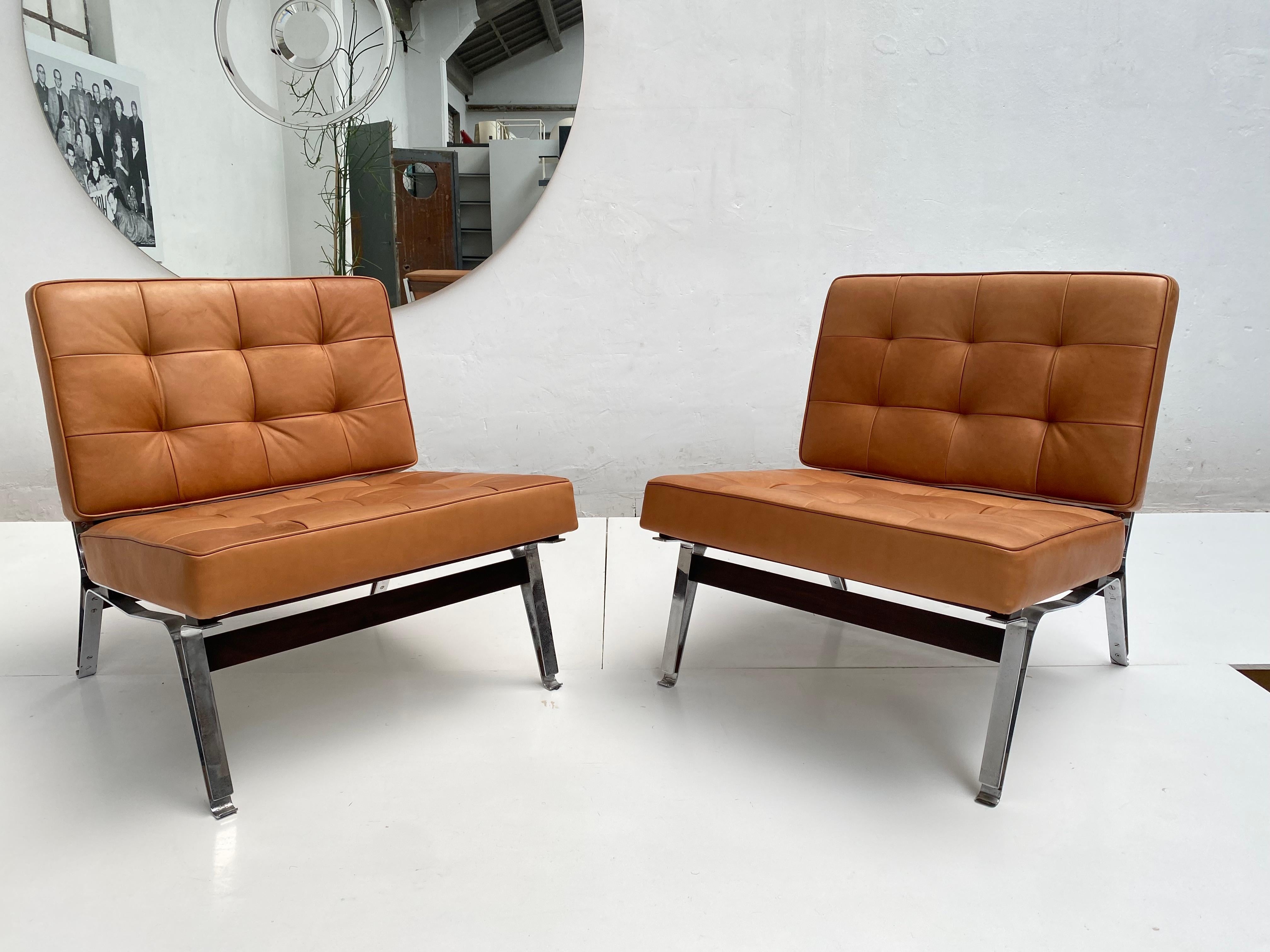 Beautiful Ico Parisi '856' Leather Lounge Chairs, Cassina, 1957 For ...