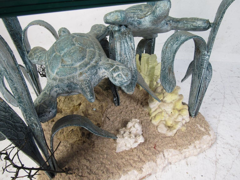 Beautiful Iron Turtle Reef Coffee Table For Sale at 1stDibs