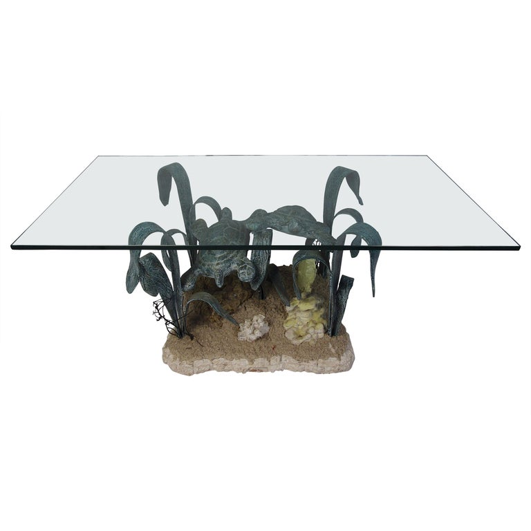 Beautiful Iron Turtle Reef Coffee Table For Sale at 1stDibs