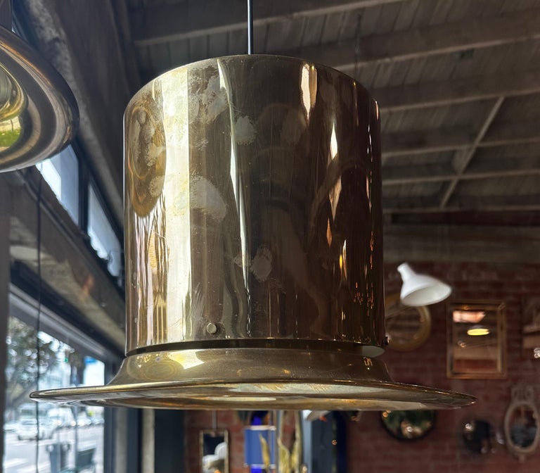 Beautiful Italian Brass Hat Pendant, 1950 For Sale at 1stDibs