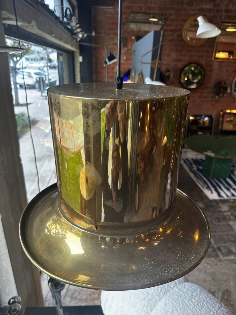 Beautiful Italian Brass Hat Pendant, 1950 For Sale at 1stDibs