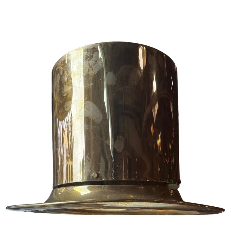 Beautiful Italian Brass Hat Pendant, 1950 For Sale at 1stDibs