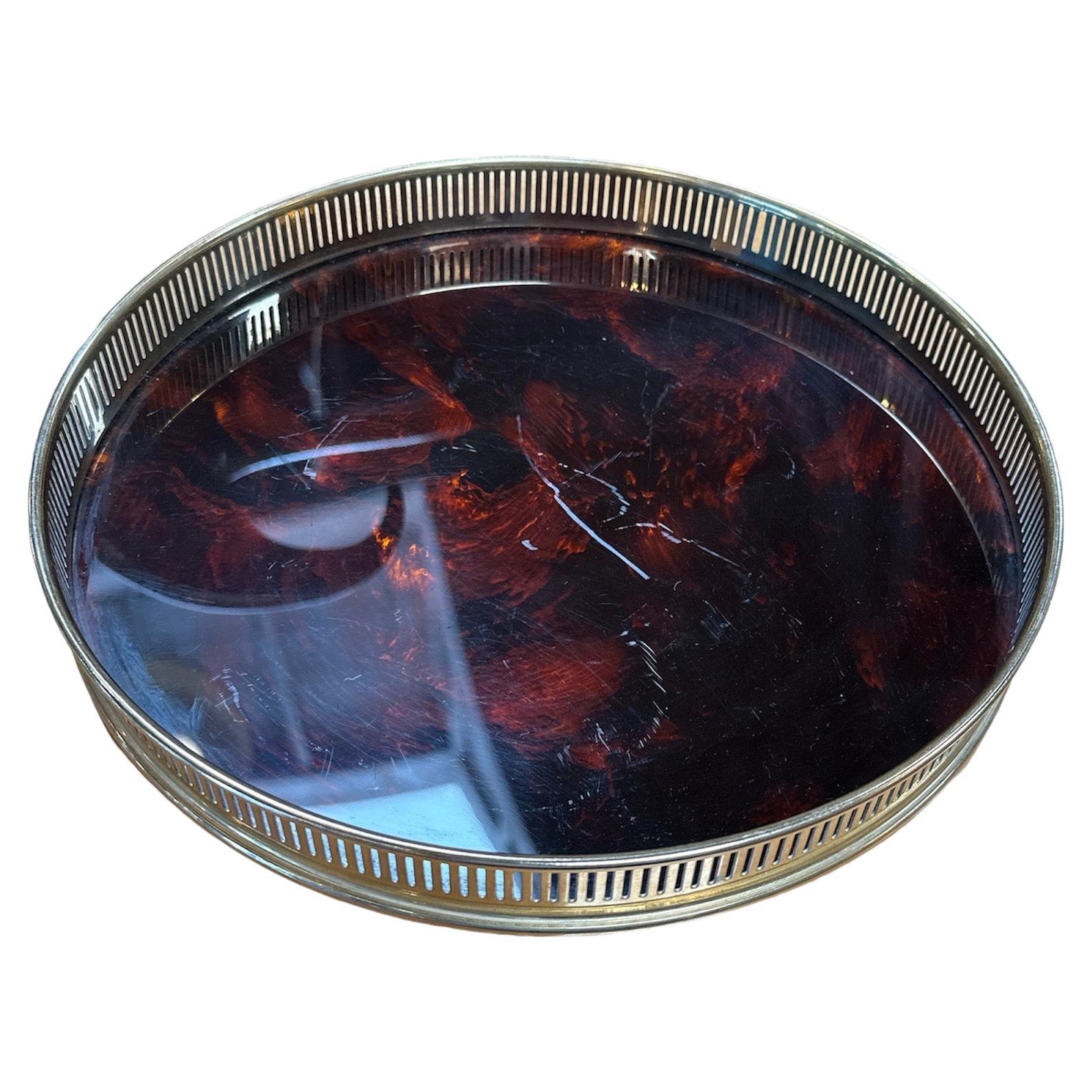 Beautiful Italian Vintage Round Tray 1980s For Sale at 1stDibs