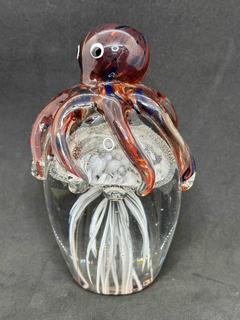 Beautiful Jelly Fish and Octopus Murano Italian Art Glass Aquarium ...