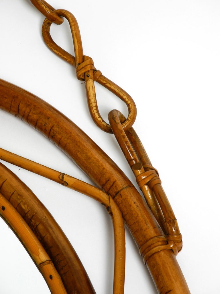 Beautiful Large 1960s Italian Oval Bamboo Wall Mirror with Loop Design ...