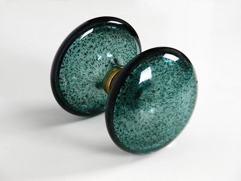 Beautiful Large 1960s Screwable Glass Double Door Handle at 1stDibs