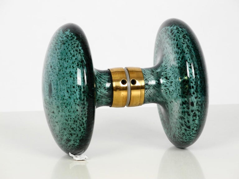 Beautiful Large 1960s Screwable Glass Double Door Handle at 1stDibs