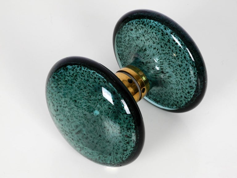 Beautiful Large 1960s Screwable Glass Double Door Handle at 1stDibs