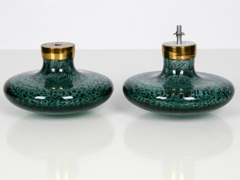 Beautiful Large 1960s Screwable Glass Double Door Handle at 1stDibs