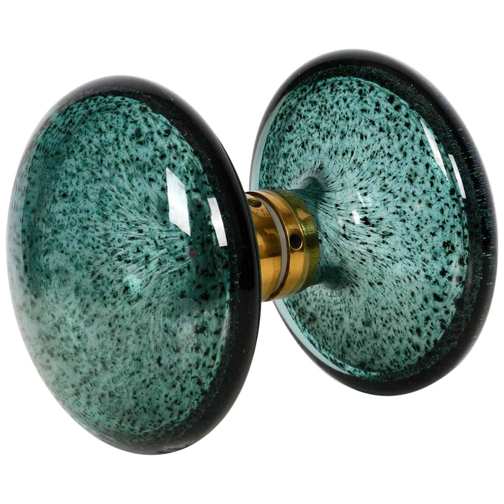 Beautiful Large 1960s Screwable Glass Double Door Handle at 1stDibs