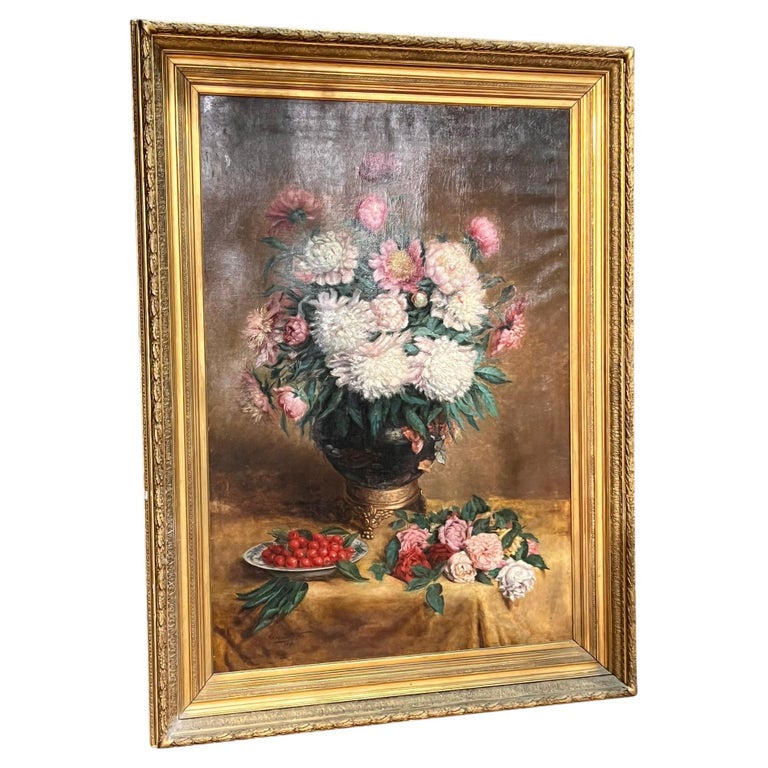 Beautiful Large 19th Century Oil Painting For Sale at 1stDibs