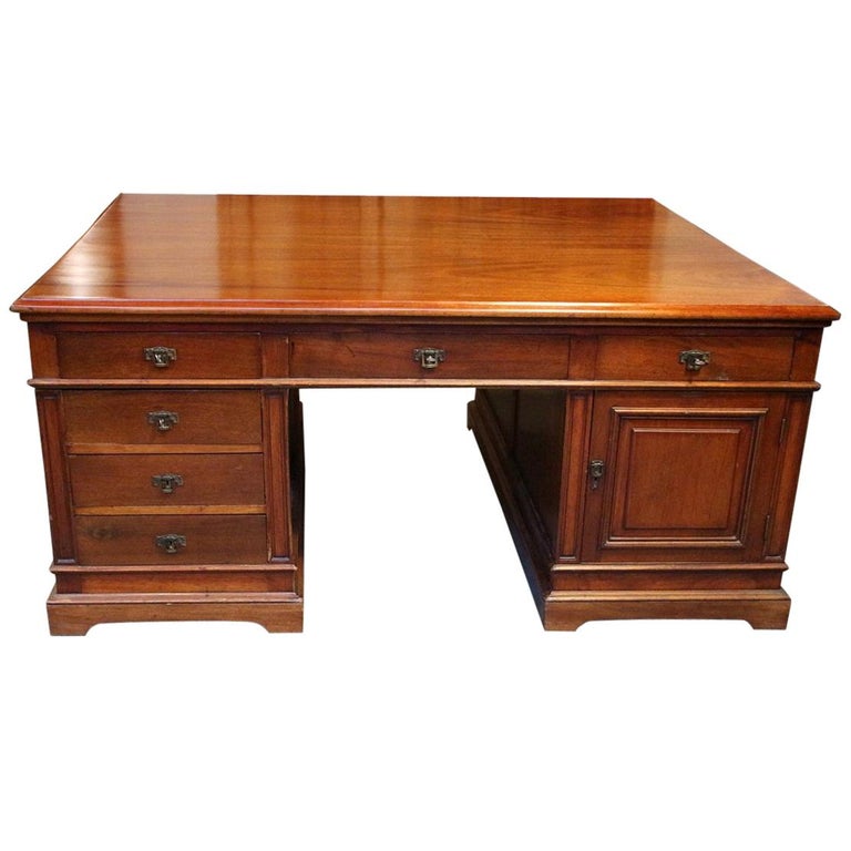 Beautiful, Large and Impressive Mahogany Partner Desk at 1stDibs