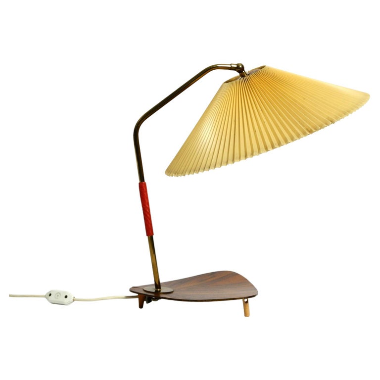 Beautiful Large Mid-Century Table Lamp with a Large Pleated Plastic ...
