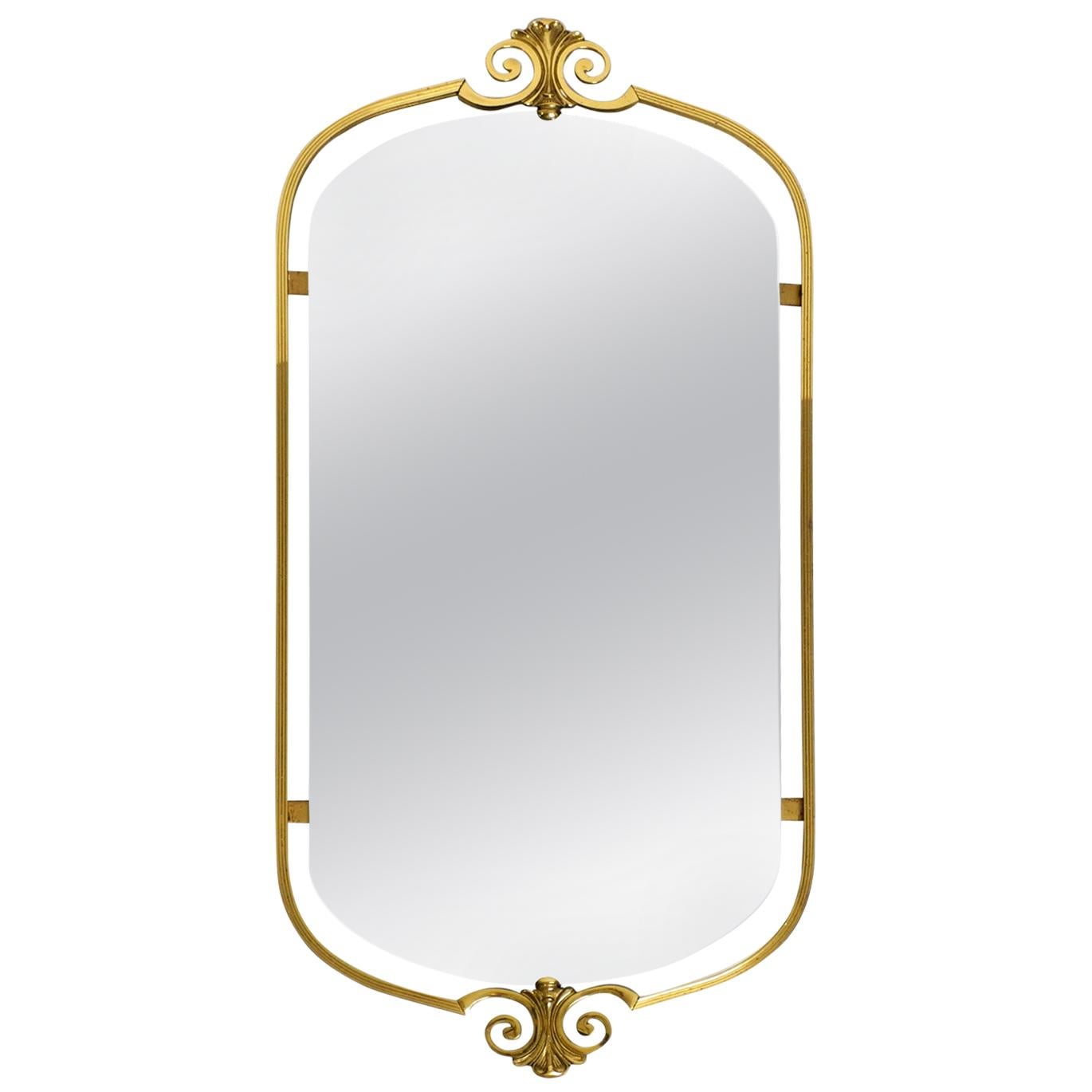 Beautiful Large Midcentury Brass Wall Mirror with a Stunning Frame at ...