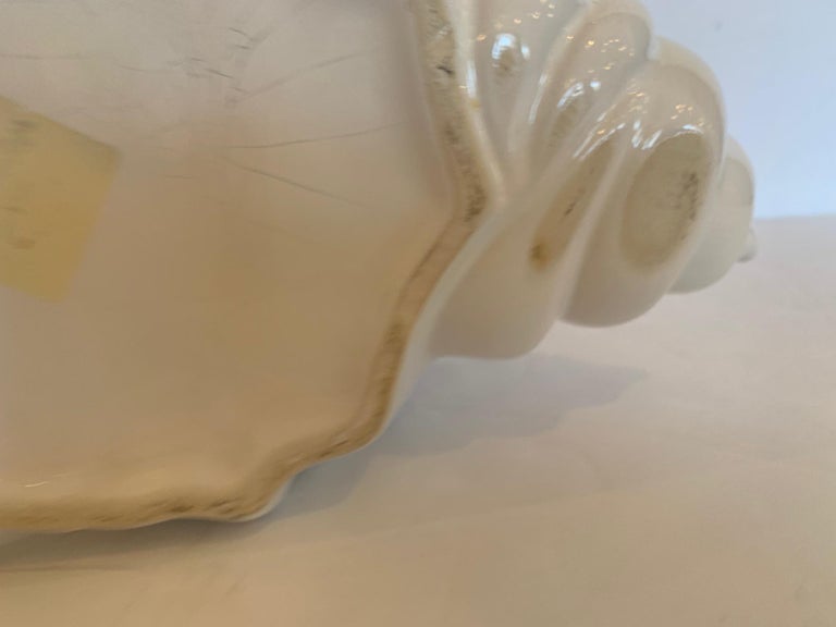 Beautiful Large Portuguese Ceramic Nautilus Shell Pottery Planter ...