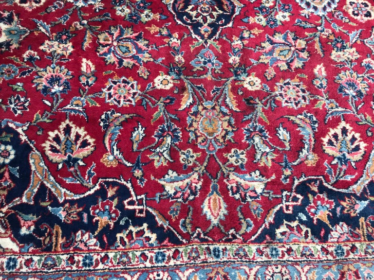 Beautiful Large Vintage Kashan Rug at 1stDibs