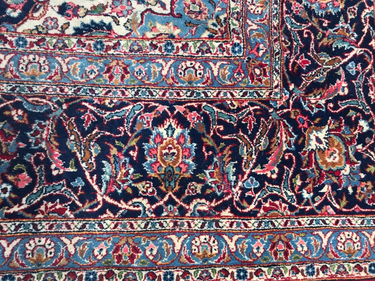 Beautiful Large Vintage Kashan Rug at 1stDibs