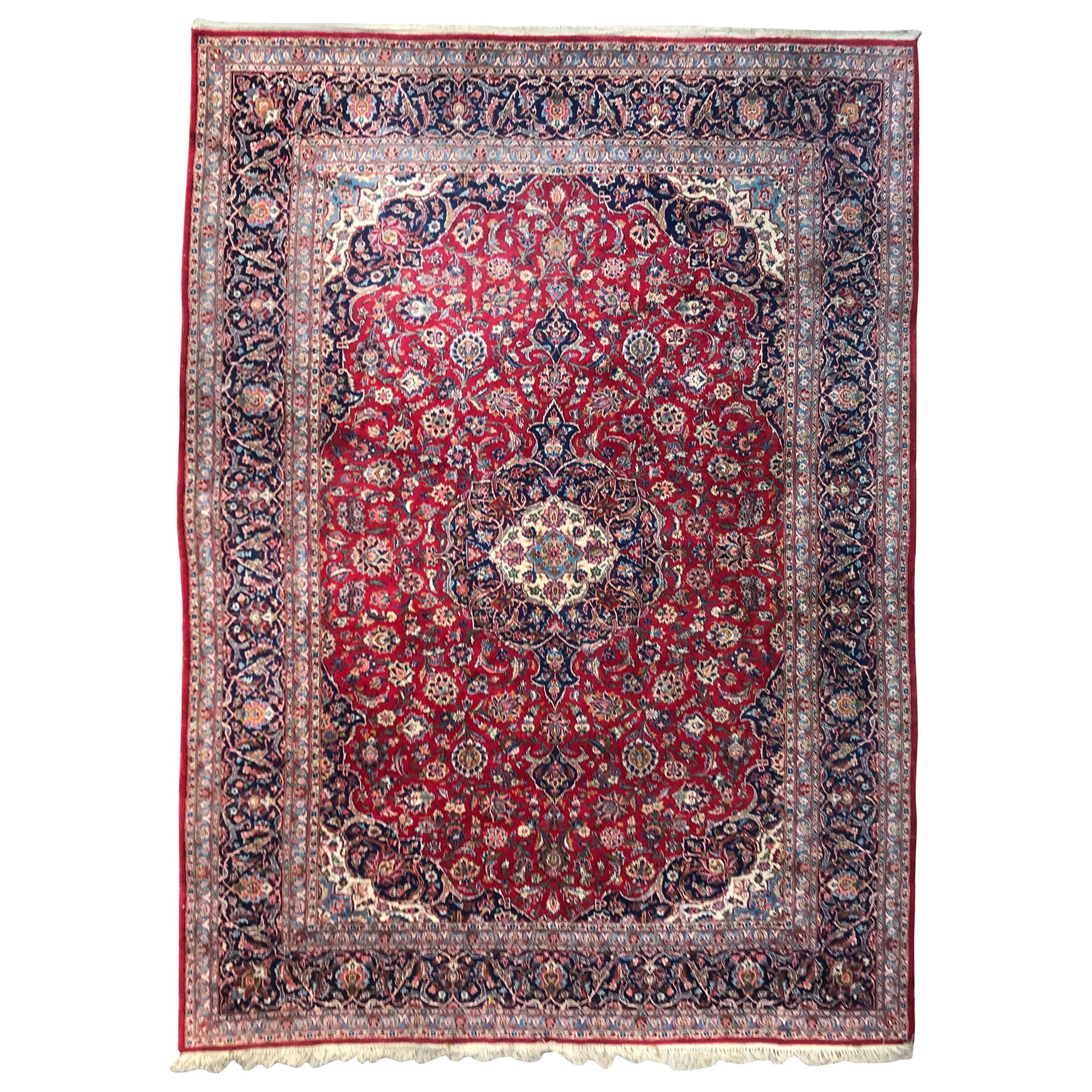 Beautiful Large Vintage Kashan Rug at 1stDibs
