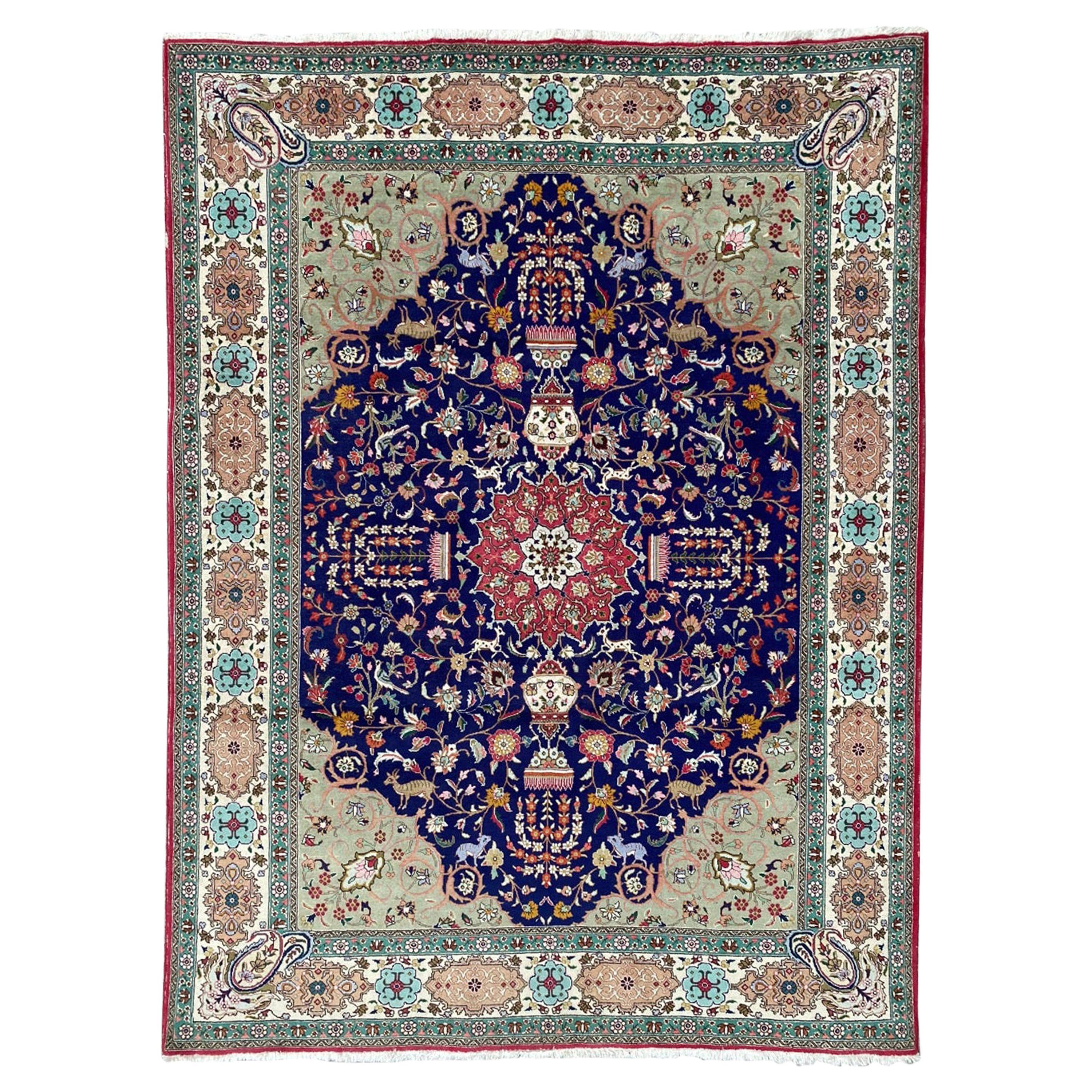 Simply Beautiful Distressed Tabriz Rug For Sale at 1stDibs