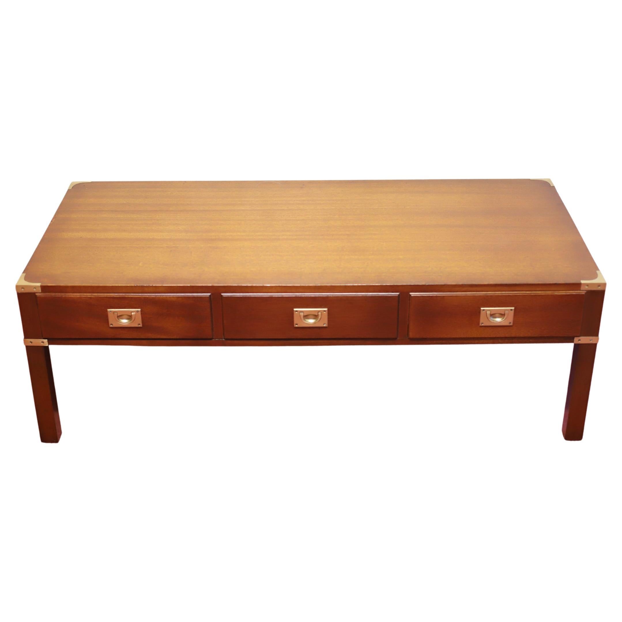 Beautiful Large Yew Wood Military Campaign Coffee Table For Sale at 1stDibs