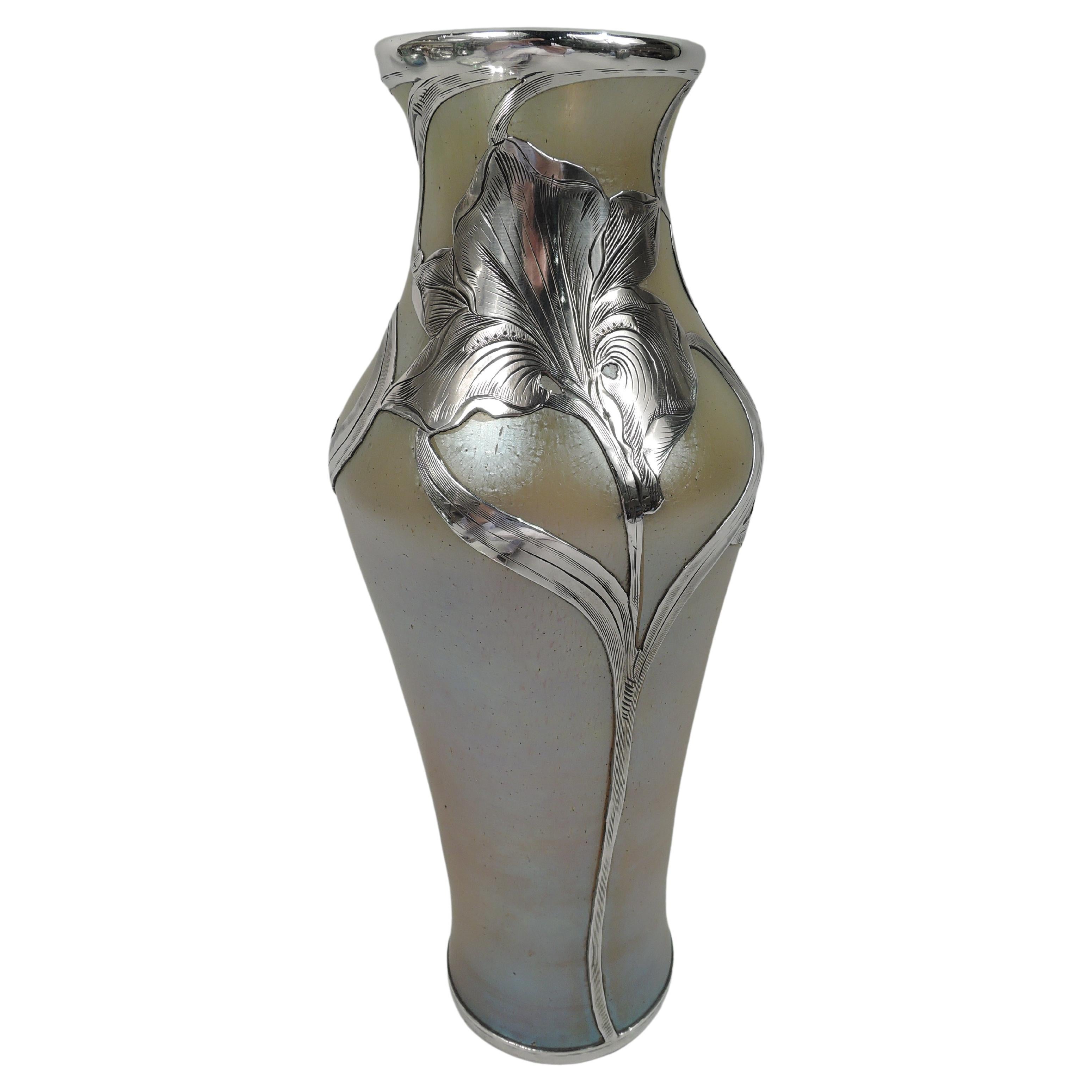 Loetz Silver Overlay Silberisis Art Nouveau Vase at 1stDibs