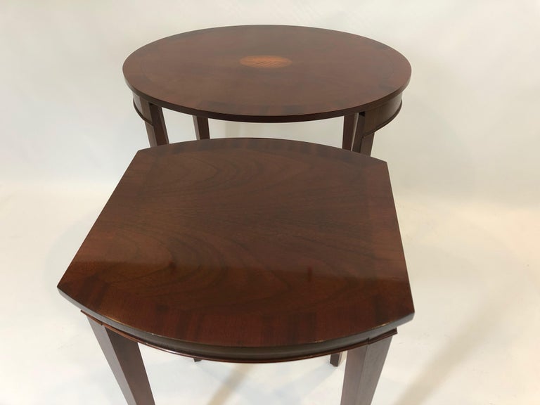 Beautiful Mahogany Oval Nesting Tables by Baker at 1stDibs