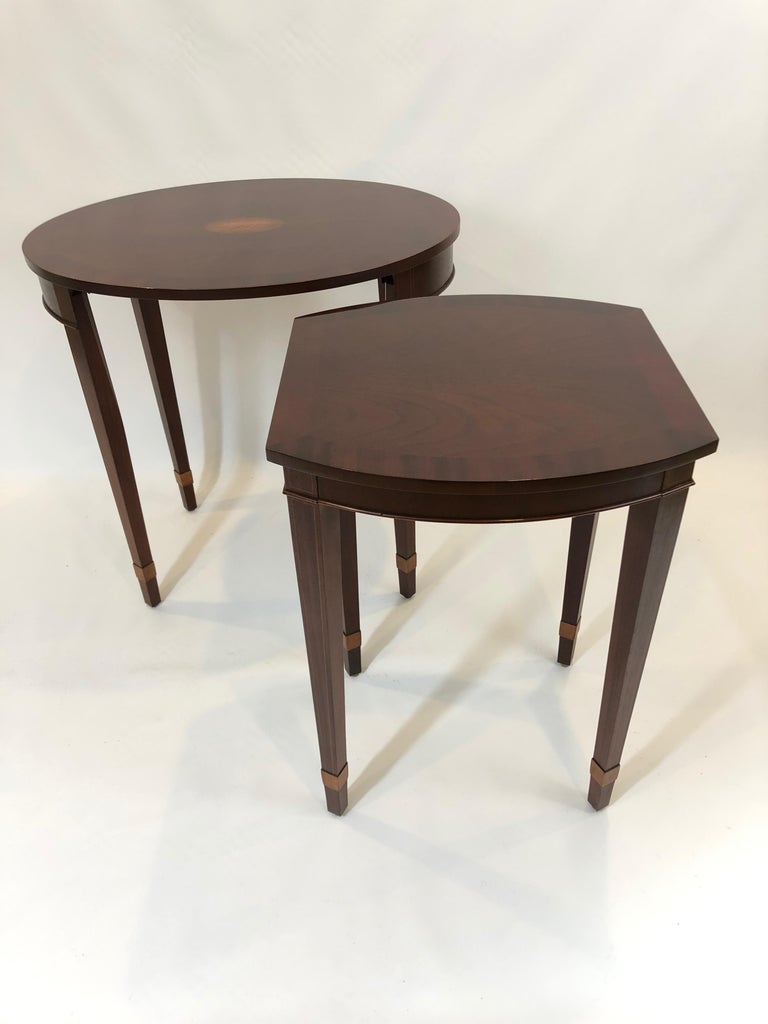 Beautiful Mahogany Oval Nesting Tables by Baker at 1stDibs
