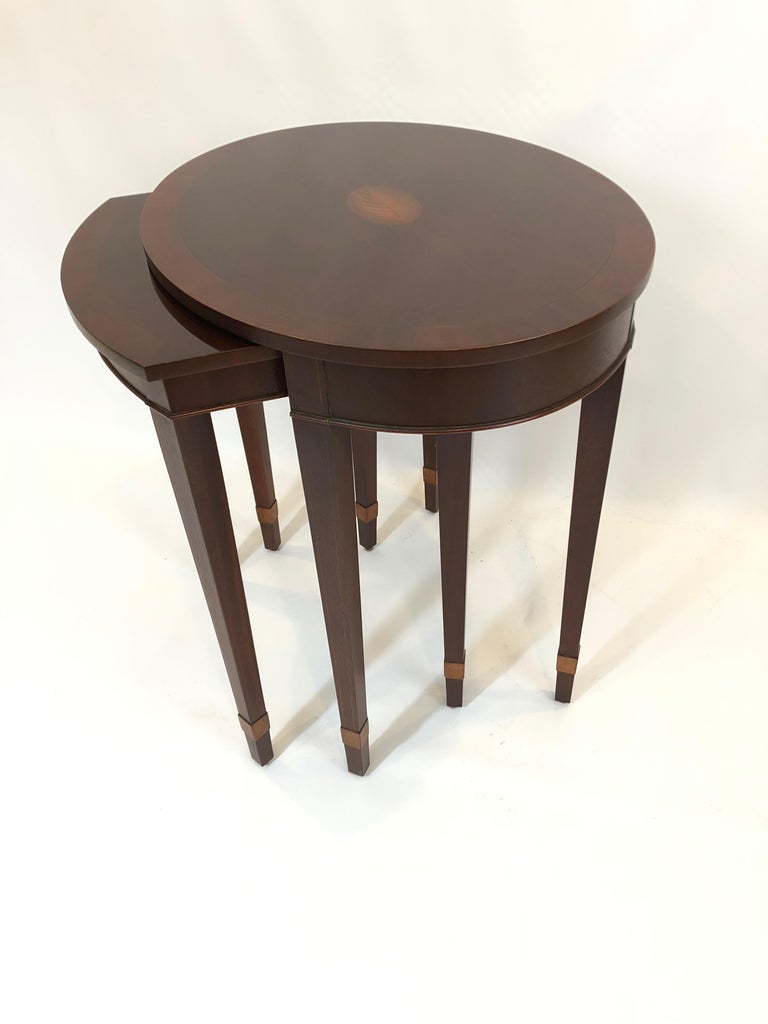 Beautiful Mahogany Oval Nesting Tables by Baker at 1stDibs