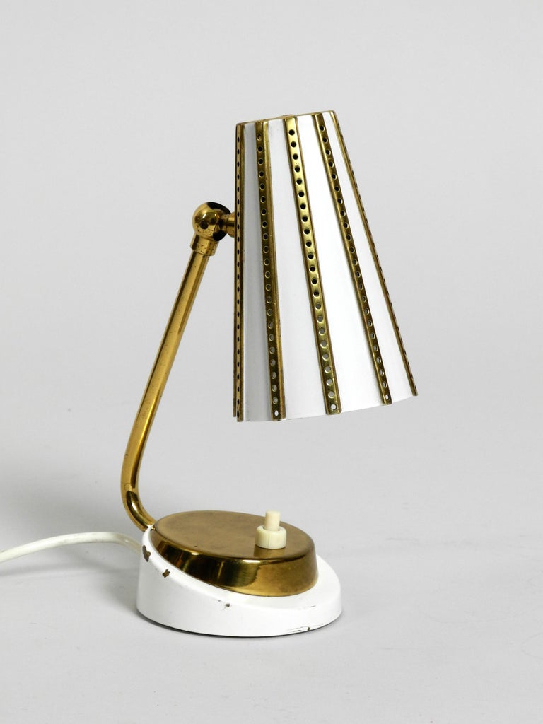 Beautiful Midcentury Brass Table Bedside Lamp with Perforated Metal ...