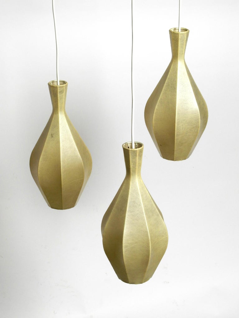 Beautiful Midcentury Cocoon Cascade Ceiling Lamp with 3 Large Shades ...
