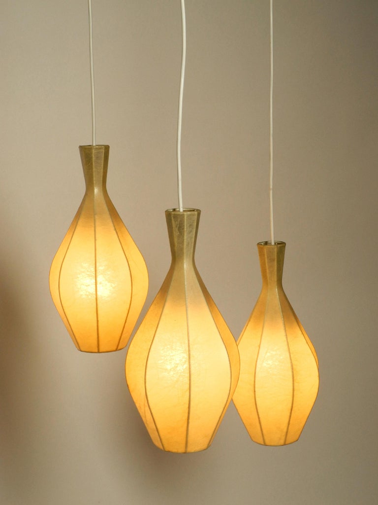Beautiful Midcentury Cocoon Cascade Ceiling Lamp with 3 Large Shades ...