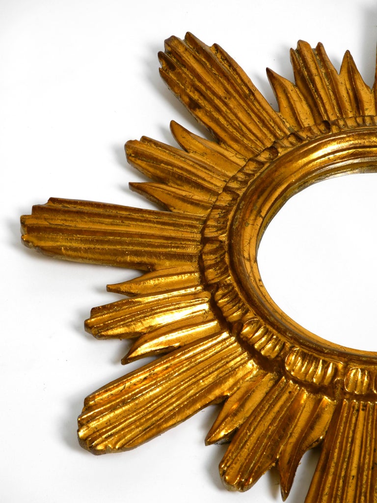 Beautiful Mid Century Sunburst Wall Mirror Made of Gilded Wood and ...