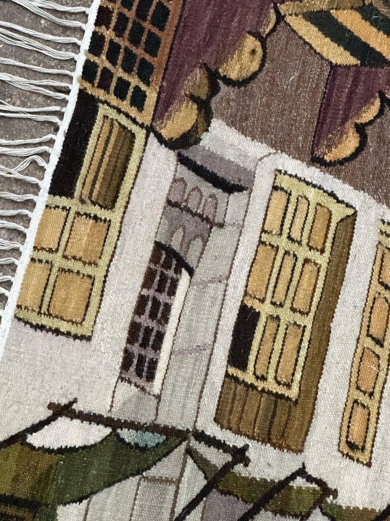 Beautiful Mid Century Tunisian Hand Woven Tapestry For Sale at 1stDibs