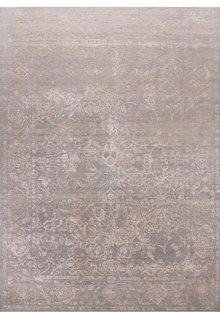 Beautiful Modern Silk and Wool Hand Knotted Rug For Sale at 1stDibs